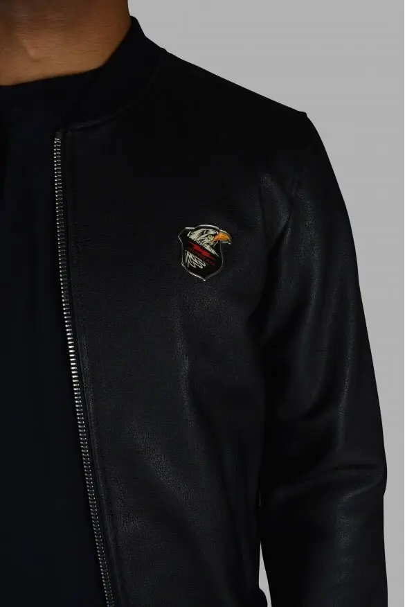 Philipp Plein Leather Bomber Jacket