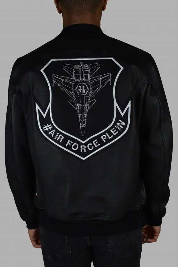 Philipp Plein Leather Bomber Jacket