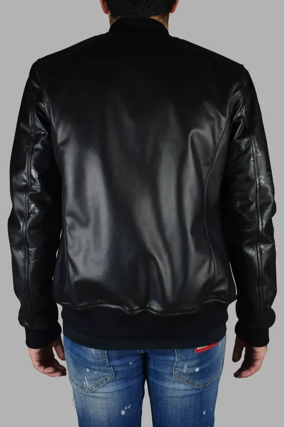 Philipp Plein Leather Bomber Jacket