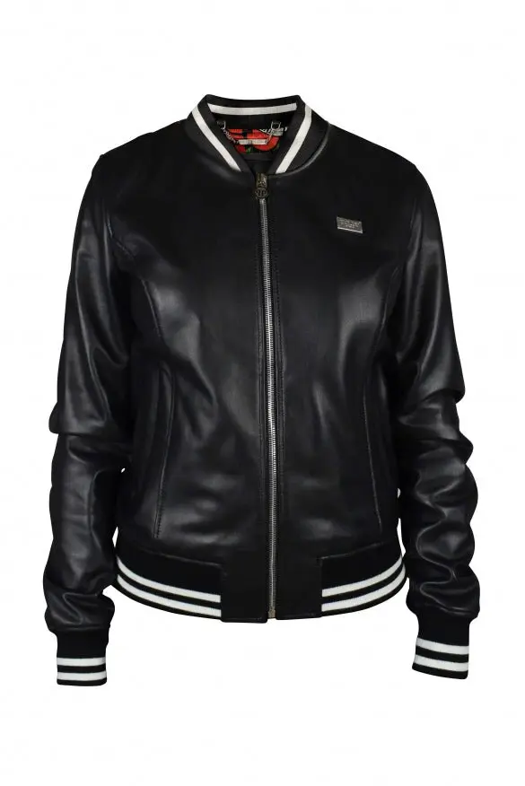 Philipp Plein Leather Bomber Jacket