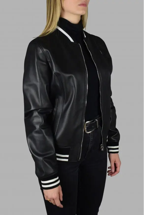Philipp Plein Leather Bomber Jacket