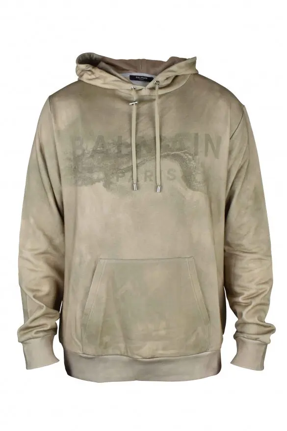 Balmain Logo Print Cotton Hoodie