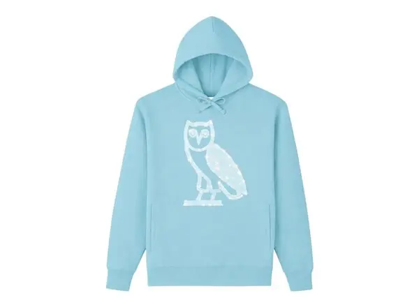 OVO Iceman Diamante Og Owl Hoodie - Ice Blue