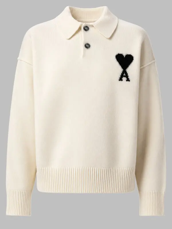 AMI Paris Polo In Maglia Con Logo