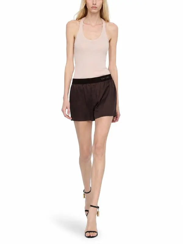 TOM FORD Silk Shorts - Brown