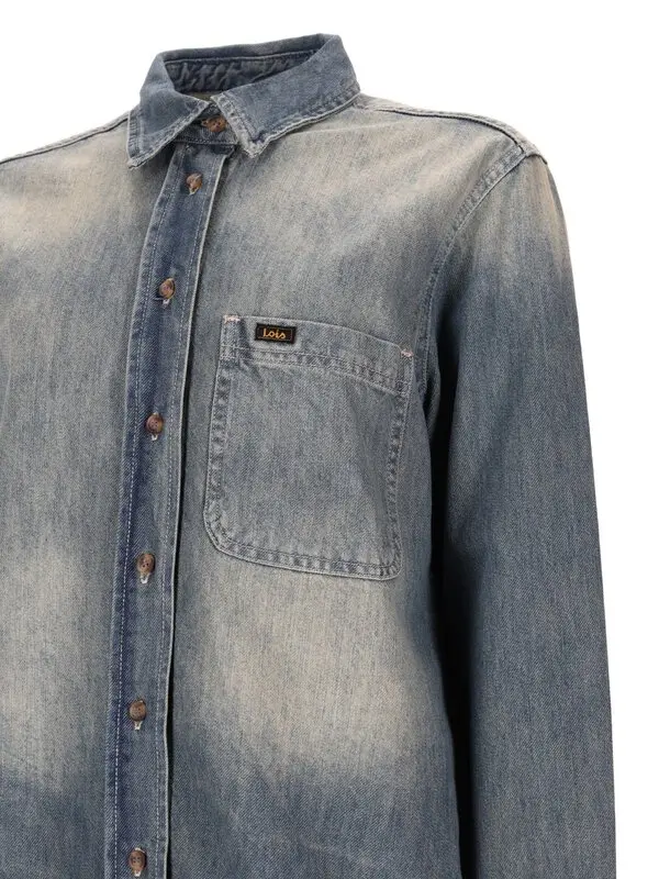 LOIS Camicia "anne" In Denim Con Finitura Vintage