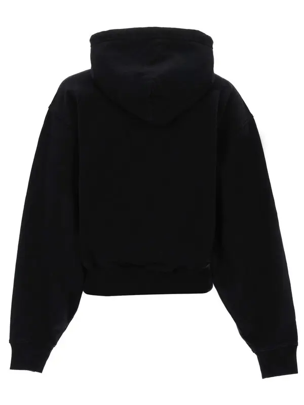 Alexander Wang Logo Drawstring Zip Up Hoodie