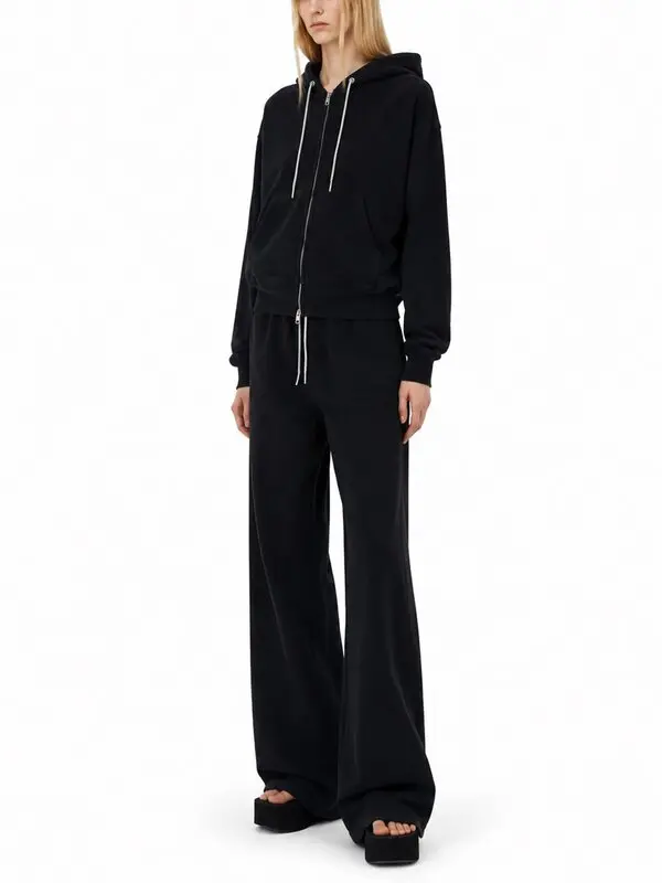 Alexander Wang Logo Drawstring Zip Up Hoodie