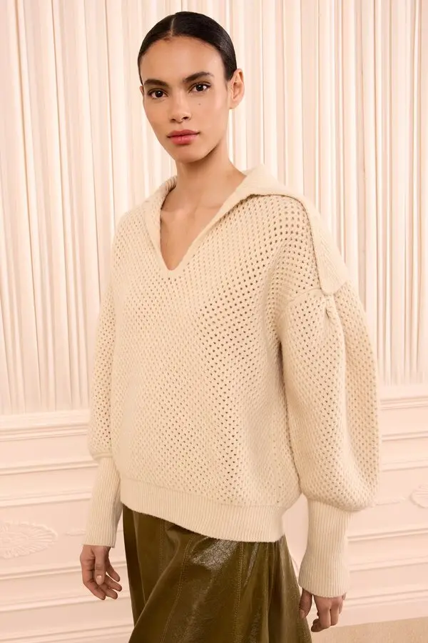 Ulla Johnson Lila Wool Knit Pullover - Cloud