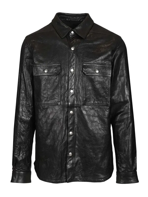 Rick Owens Leather Snap-front Shirt Jacket