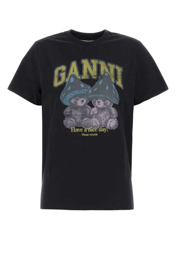 GANNI Teddy Mushrooms Relaxed Cotton T-shirt