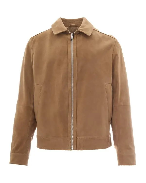 BOSS BLACK Suede Zip-front Jacket
