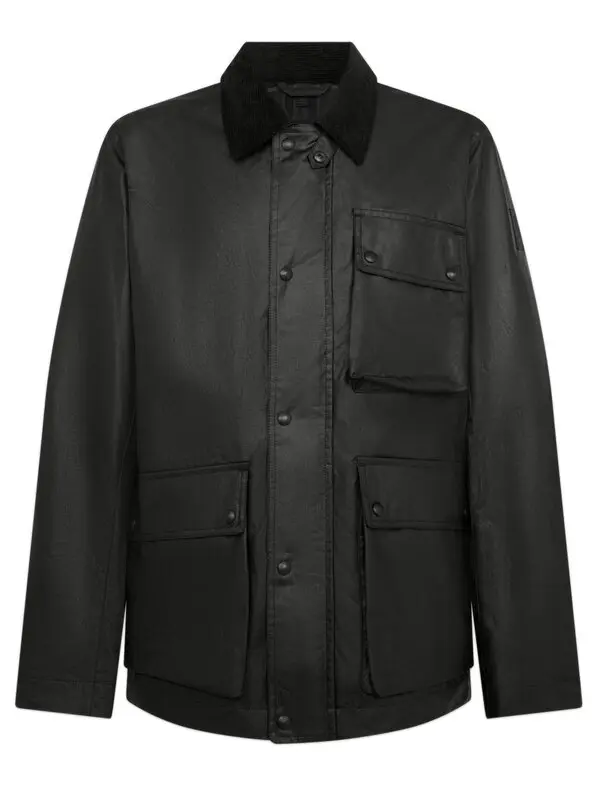 Belstaff Waxed Cotton Utility Jacket With Corduroy Collar