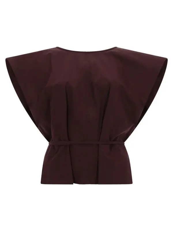 ALYSI Structured Cap Sleeve Belted Top