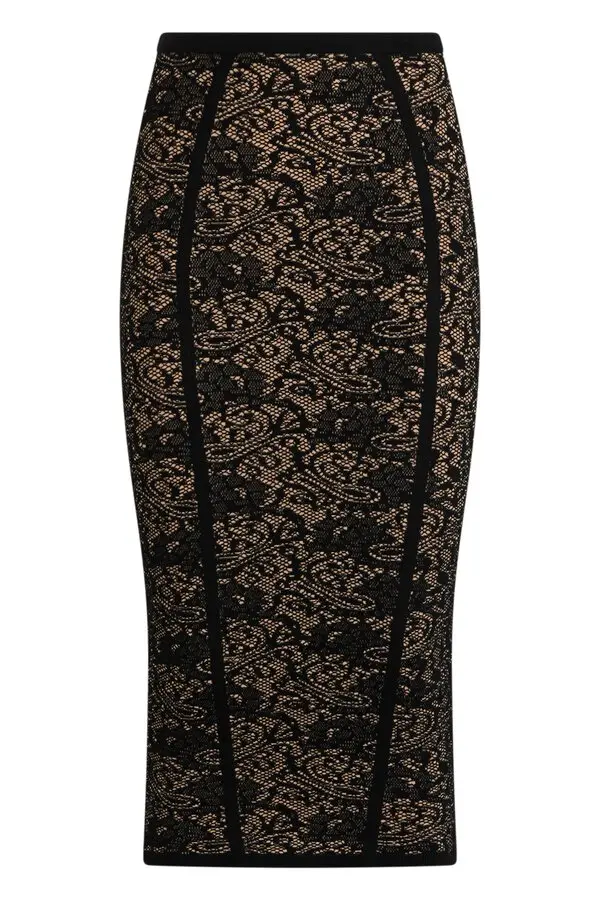 Elisabetta Franchi Patterned Fitted Midi Skirt