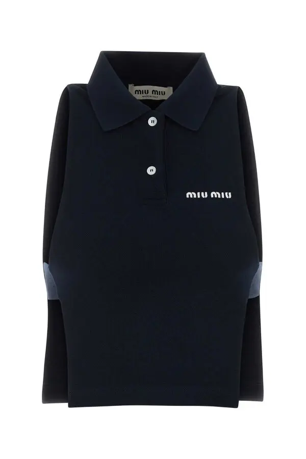Miu Miu Piquet Polo Shirt - Blue