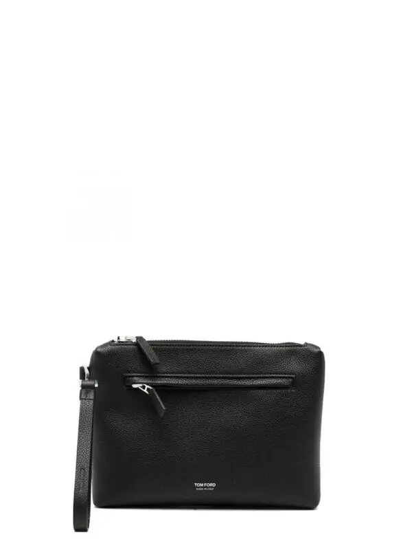 TOM FORD Calf Leather Crossbody Bag - Black