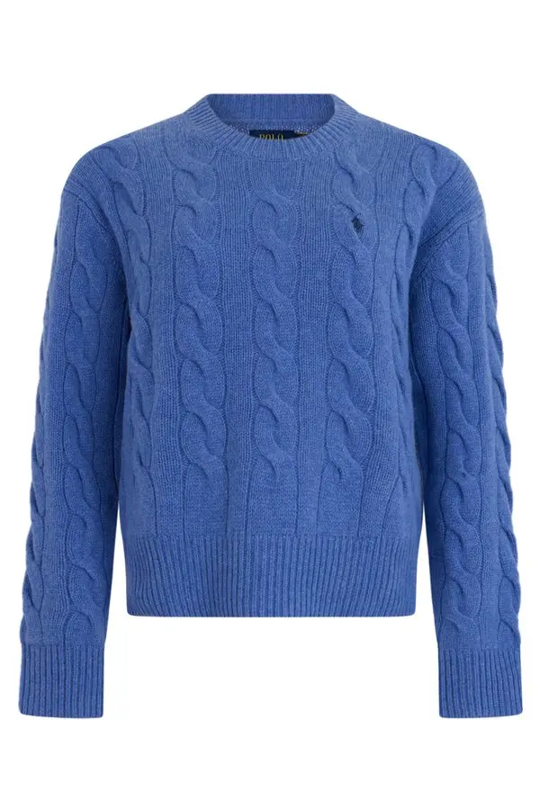 Polo Ralph Lauren Braided Crewneck Wool-cashmere Sweater