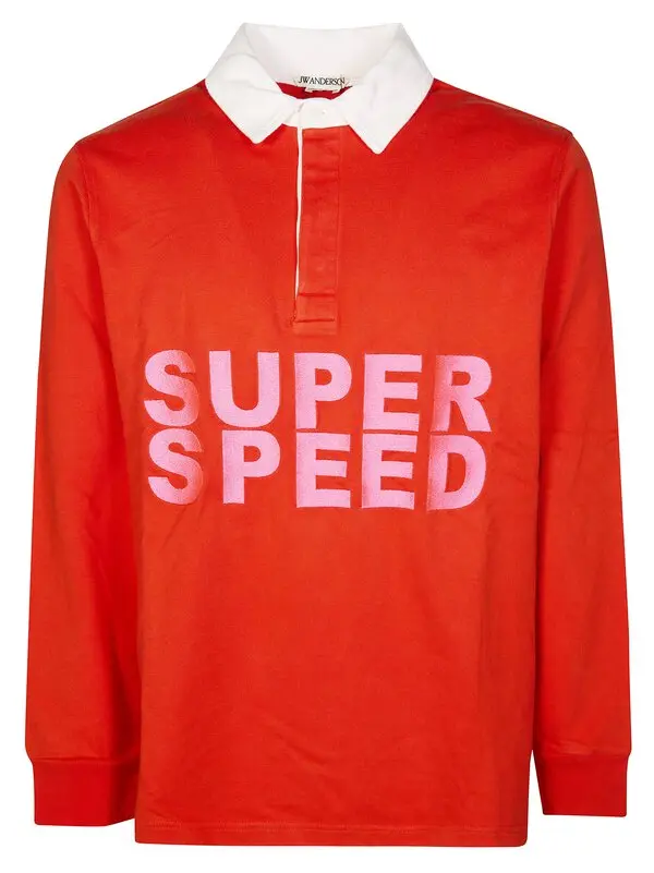 JW Anderson Super Speed Rugby Polo - Rosso