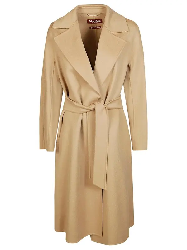 Max Mara Mstcles Overcoat Belt - Beige