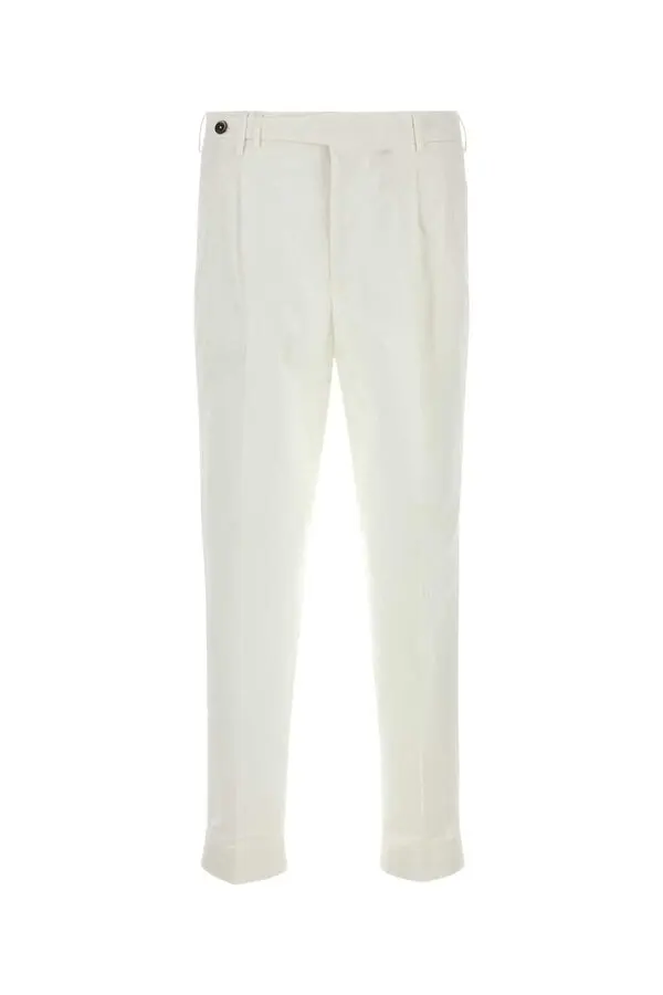 PT TORINO Stretch Cotton Trousers - White