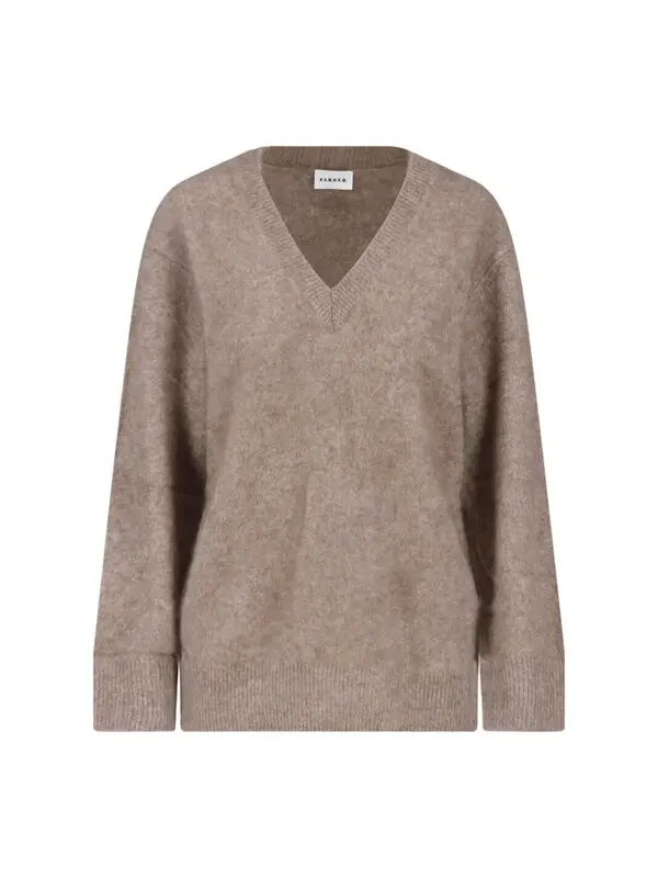 PAROSH V-neck Wool Blend Pullover
