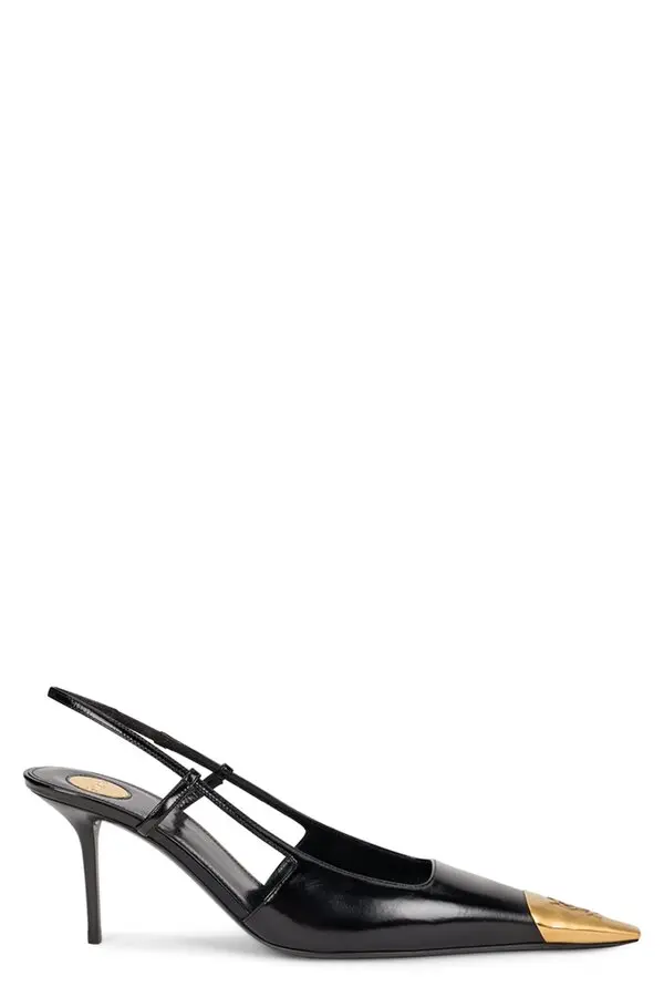 Saint Laurent Pointed Slingback Stiletto Heels - Black