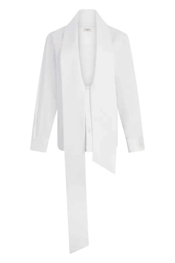 Saint Laurent Tailored Button-front Shirt With Details - White