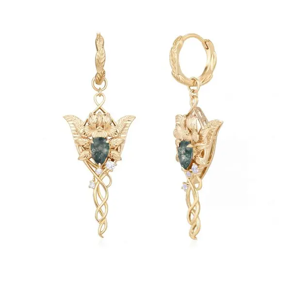 AZURA JEWELRY NEW YORK Evenfall Star Drop Earrings - Gold