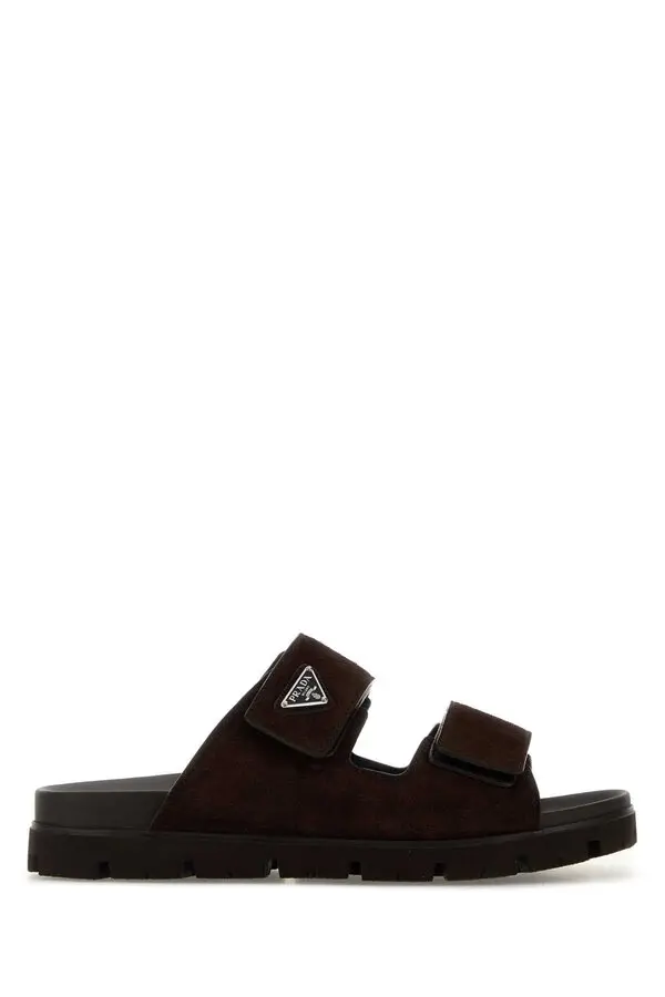 Prada Practical Suede Slippers For With Rubber Sole