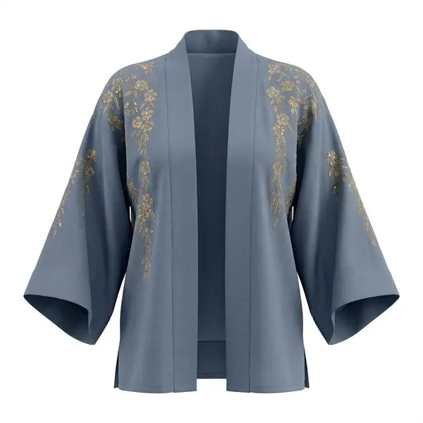 ARTEMIS MUSE Japanese Blossoms Metallic & Embroidery Kimono