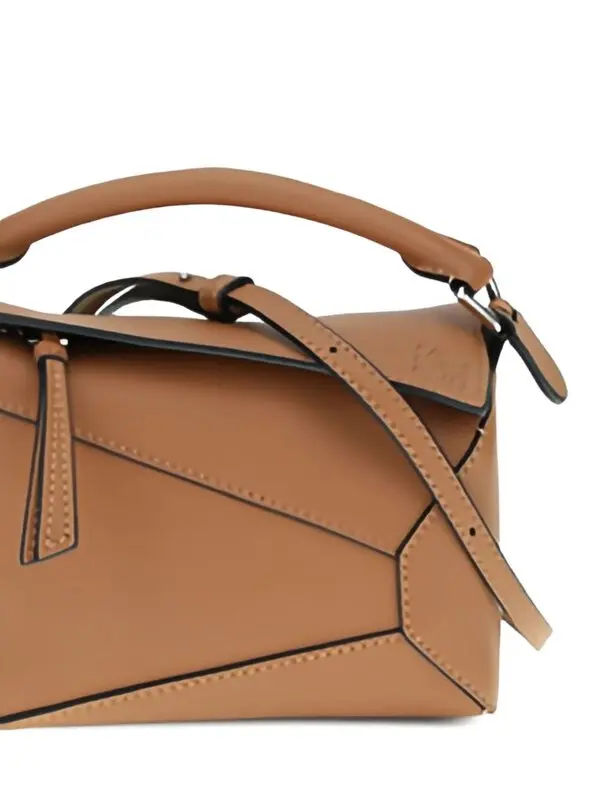 Loewe Puzzle Edge Mini Leather Handbag - Brown