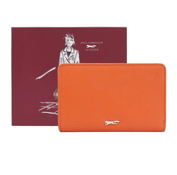 Paul Costelloe Solidago Leather Purse - Orange