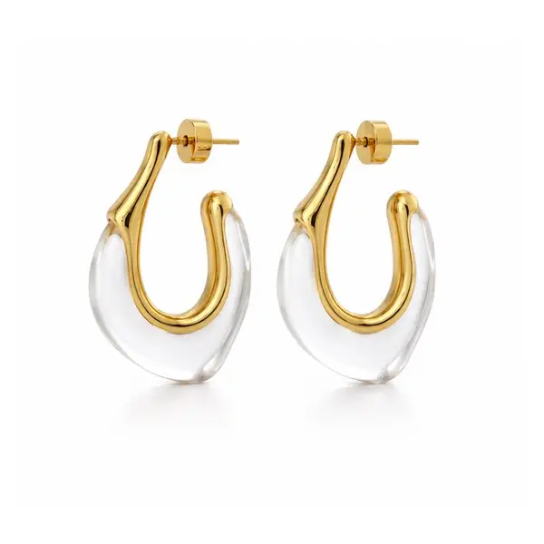 HYE JANE JEWELRY Gaia Resin Hoop Earrings - White
