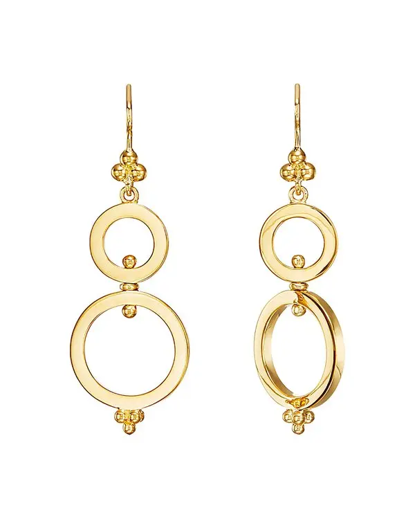 Temple St. Clair 18k Yellow Double Ring Earrings