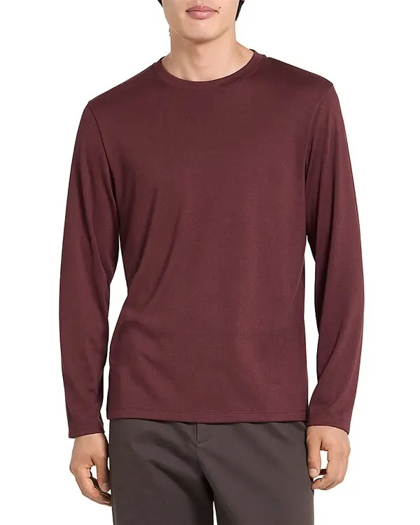 Theory Essential Relaxed Fit Long Sleeve In Anemone Milano - Deep Auburn