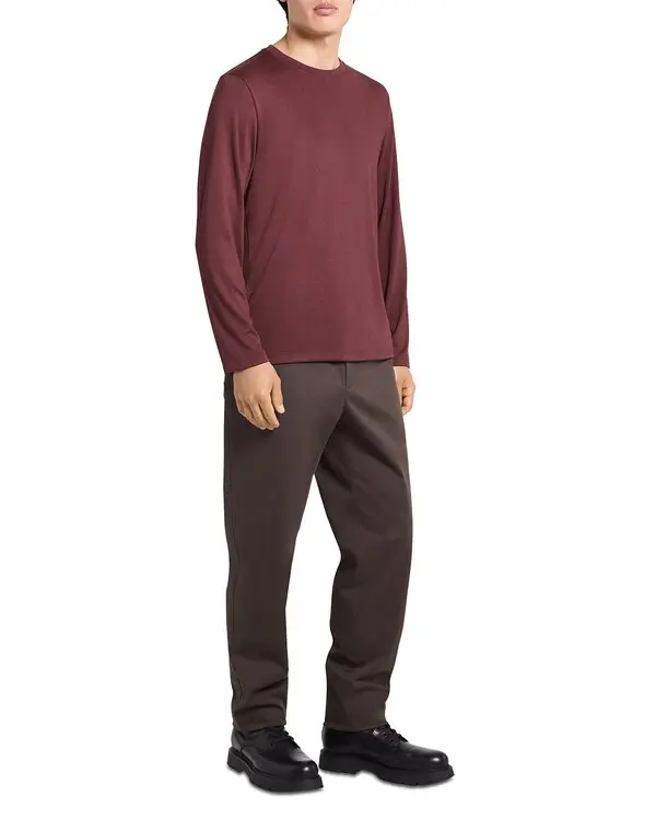 Theory Essential Relaxed Fit Long Sleeve In Anemone Milano - Deep Auburn
