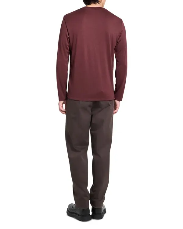 Theory Essential Relaxed Fit Long Sleeve In Anemone Milano - Deep Auburn