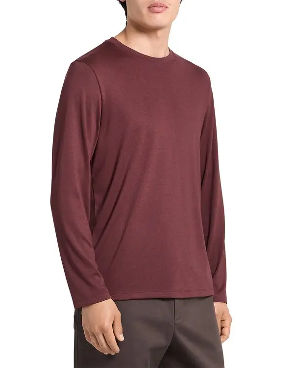 Theory Essential Relaxed Fit Long Sleeve In Anemone Milano - Deep Auburn