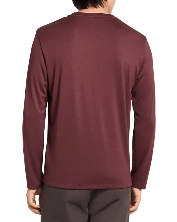 Theory Essential Relaxed Fit Long Sleeve In Anemone Milano - Deep Auburn