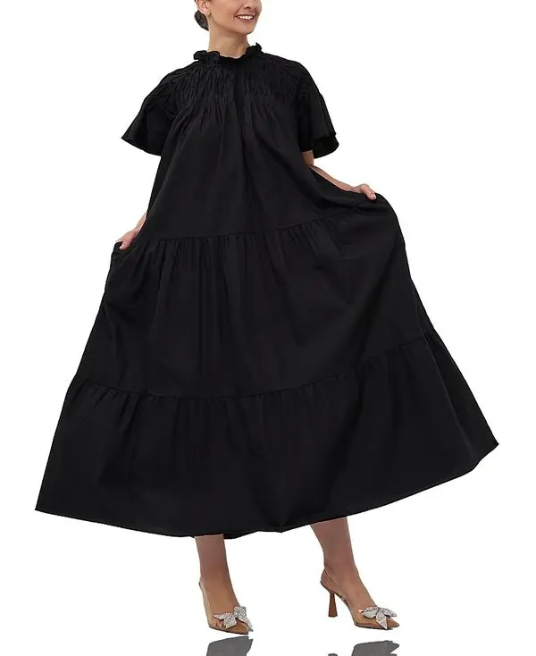MARIELLE STOKKELAAR Filippa Smocked Cotton Maxi Dress