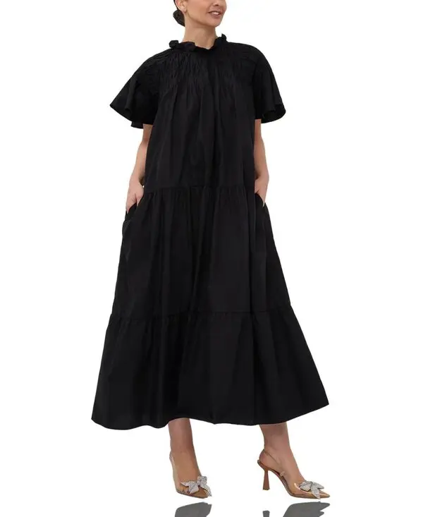 MARIELLE STOKKELAAR Filippa Smocked Cotton Maxi Dress