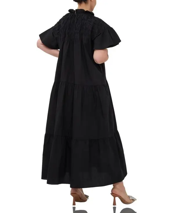 MARIELLE STOKKELAAR Filippa Smocked Cotton Maxi Dress