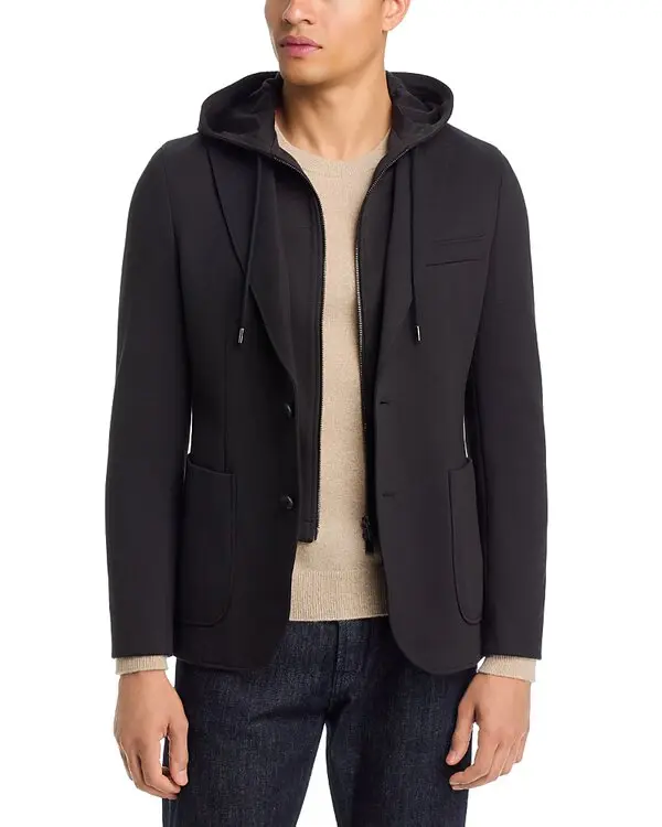 BOSS Hanry Slim Fit Sport Coat And Removable Drawstring Bib Hoodie