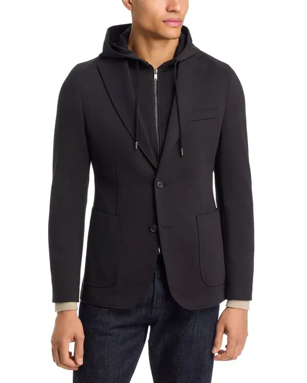 BOSS Hanry Slim Fit Sport Coat And Removable Drawstring Bib Hoodie