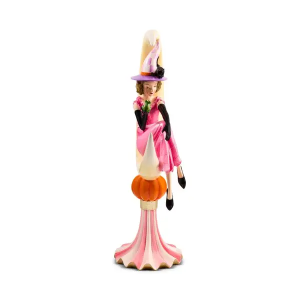 MACKENZIE-CHILDS Glam 'o' Ween Witch On Moon Figurine