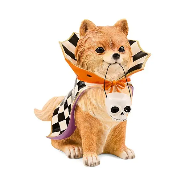 MACKENZIE-CHILDS Trick Or Treat Pomeranian Dog Figurine