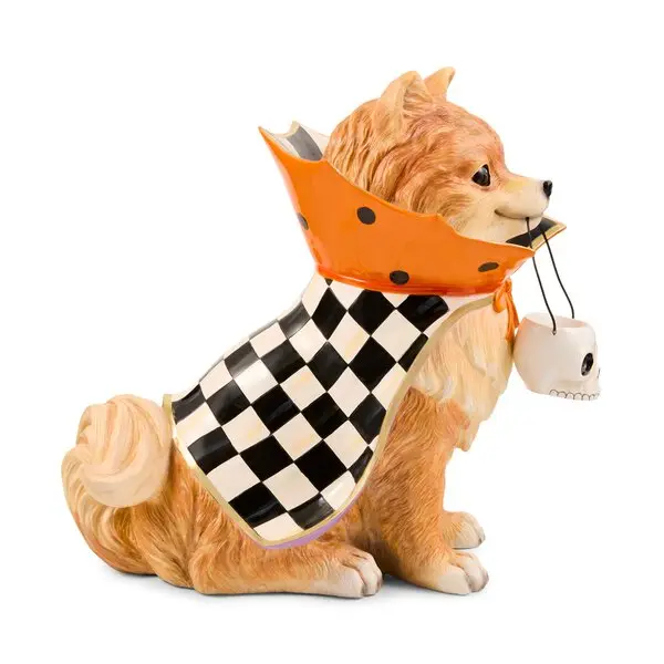 MACKENZIE-CHILDS Trick Or Treat Pomeranian Dog Figurine
