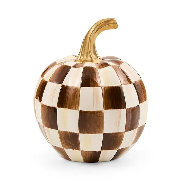 MACKENZIE-CHILDS Chocolate Check Mini Pumpkin