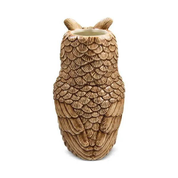 MACKENZIE-CHILDS Check Ceramic Owl Vase